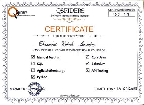 Dhanashri Ausarkar On Linkedin Softwaretesting Qspiders