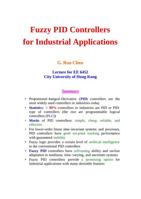 Pdf Fuzzy Pid Controllers Slides Downloads161