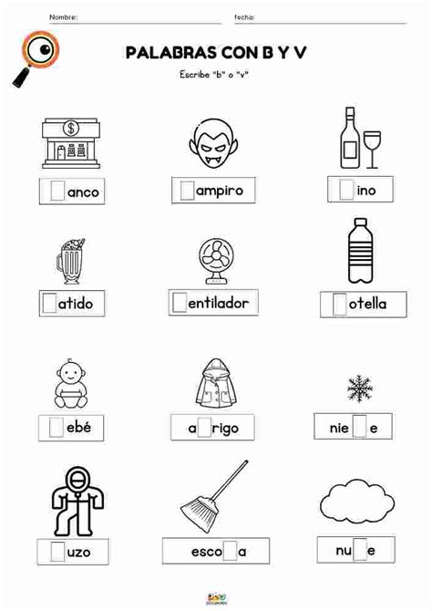 Palabras Con B Y V Fichas Gratis Educamundo