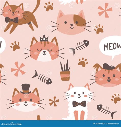 Cute Kitties Coloring Page Royalty Free Cartoon CartoonDealer Com 291074291