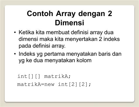 array objek yang digunakan untuk menyimpan banyak data ppt