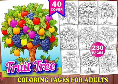 Fruit Tree Coloring Pages For Adults Graphic By PLAY ZONE Creative Fabrica