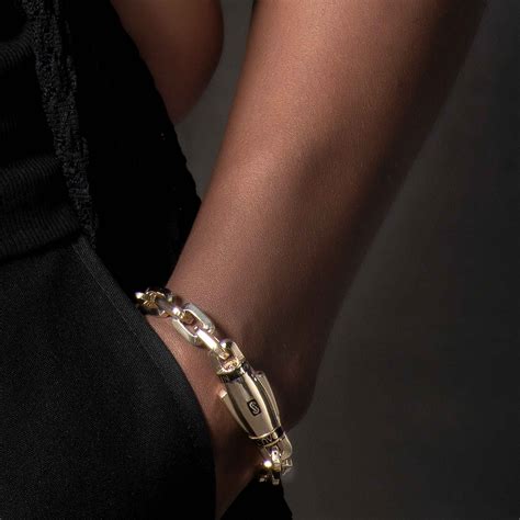 Mens Bracelet Monaco Chain Cavo Plain Oro Monaco