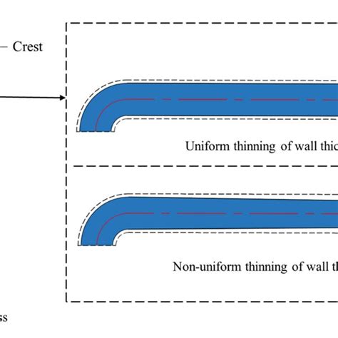 Schematic Diagram Of Uniform And Non Uniform Thinning Of Wall Thickness Download Scientific