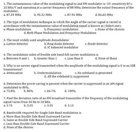Solved The Instantaneous Value Of The Modulating Signal Chegg