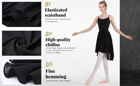 Dgshirldjo Ballet Wrap Skirt Chiffon Pull On Elastic Waist