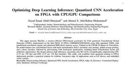 I Am Pleased To Share My First Research Project In The Area Of Ai Acceleration Focusing On Fpga