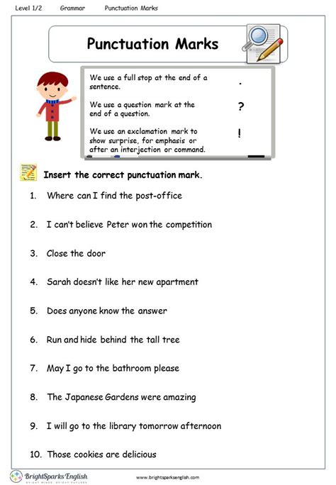 Punctuation Marks Worksheet English Treasure Trove E8d Punctuation Worksheets Grammar And