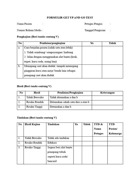 formulir get up and go test pdf