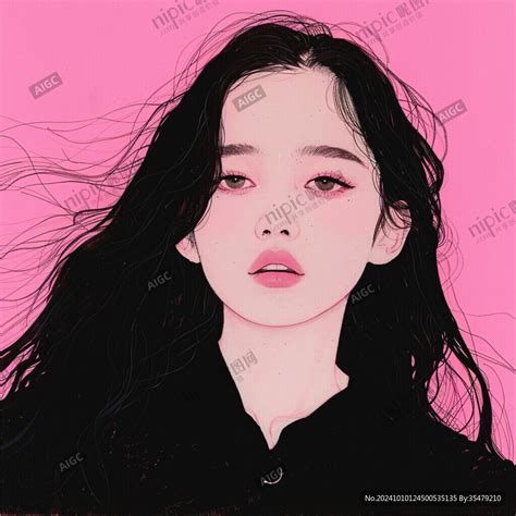 Ai创作图手绘粉色女孩 少女海报插画 粉色少女手绘 美女插画海报 女孩插画封面插画 少女美女插画手绘 美女插画画 美女潮流插画 潮流插画美女人物插画 人物头像美女插画 高级感女插画 长发少女