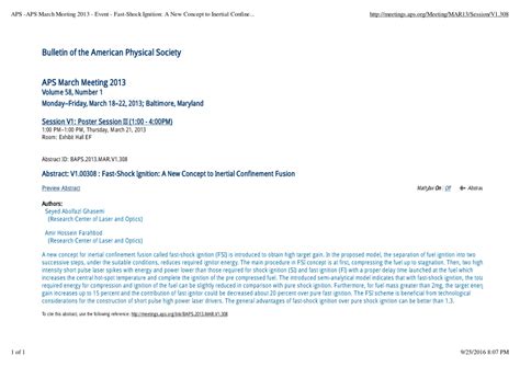 Pdf Abstract V100308 Fast Shock Ignition A New Concept To