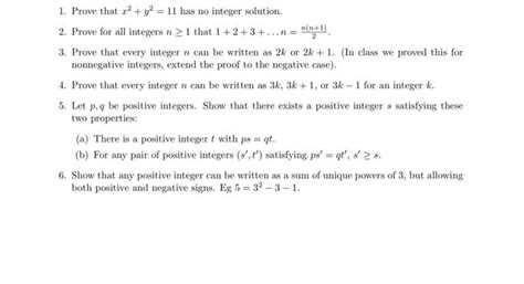Solved 1 Prove That X2y211 Has No Integer Solution 2