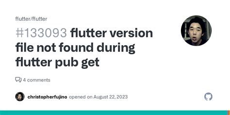 Flutter Version File Not Found During Flutter Pub Get · Issue 133093