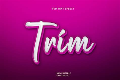 Premium Psd Free Psd Trim Text Style Effect