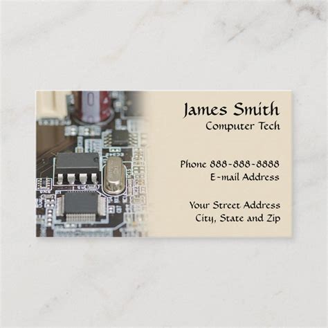 Computer Technician Programmer Business Card Zazzle