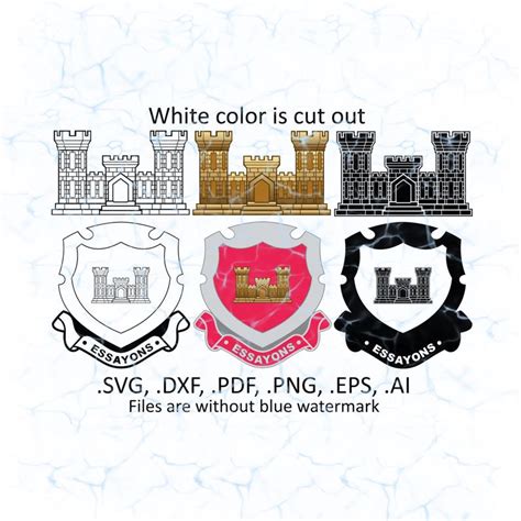 Corps Of Engineers Svg Vector Files Dxf Pdf Ai Eps Png U S Army
