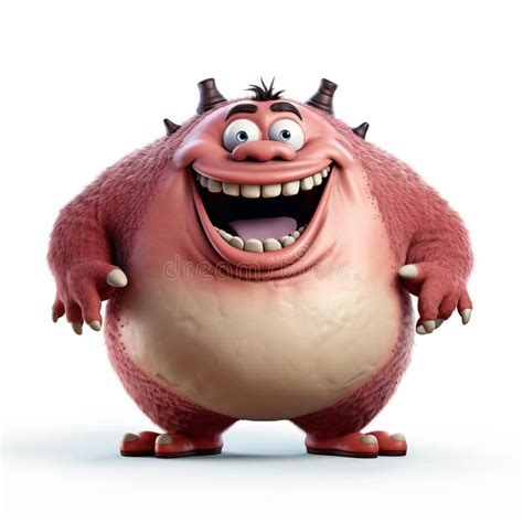 High Quality 3d Fat Monster Full Body Isolated Image Stock Illustration