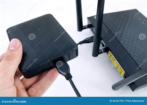 Router With Backup Storage Disk Stock Photo Image Of Processors Database