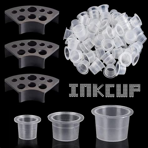 Wzpb Tattoo Ink Caps With Cup Holder 300 Mixed Size