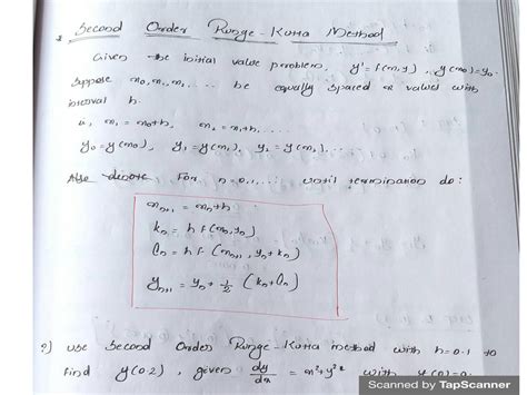 SOLUTION Runge Kutta Method Studypool