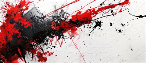 Abstract Expressionist Artwork With Dark Splashes Fiery Accents And A Dynamic Display Of