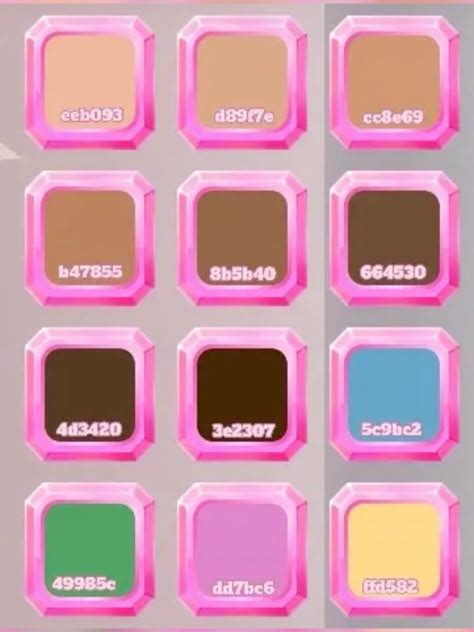 Roblox Skin Color Codes