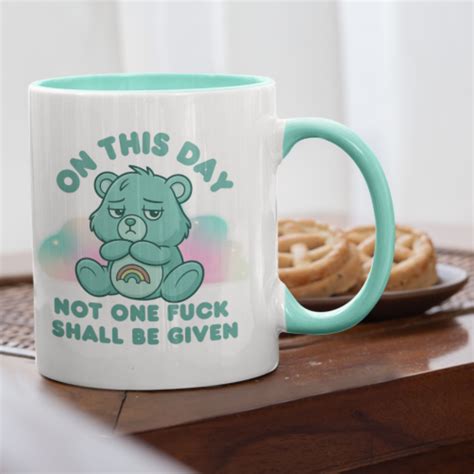 Naughty Bear On This Day Not One Fuck Shall Be Given Teal Handle