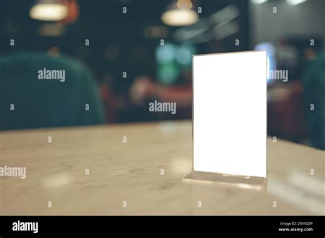 Cafe Menu Menu Frame Standing On Wood Table In Bar Restaurant Cafe