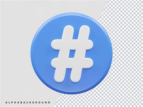 Premium Psd Hash Icon 3d Render
