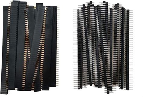 40pcs 2 54mm Male And Female Pin Header 40pin Breakaway Pcb Board Connector Single