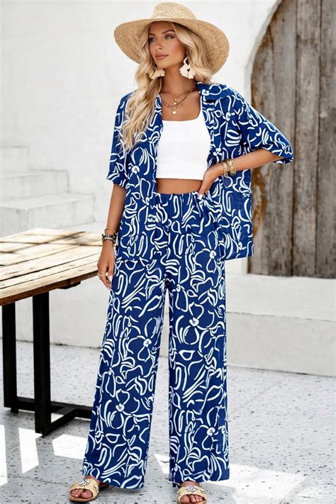 Mediterranean Mood Blue And White Summer Set Blue Outfits Casual