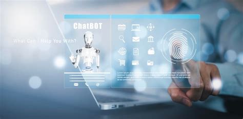 Premium Photo Man Using Laptop And Touch Bar Chat Bot Chat With Ai