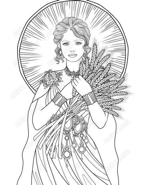 Goddess Demeter Coloring Page Cute Coloring Pages Hellenistic Art