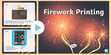 Firework Printing Craft Instructions PowerPoint