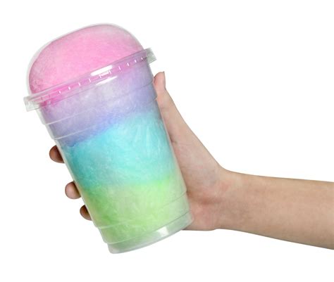 Hand Holding Cotton Candy In Plastic Cup Isolated 21506867 Png
