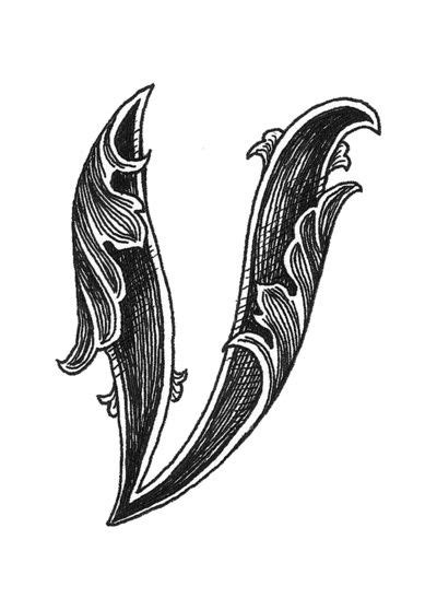 Leaf Script Alphabet Koleksi Gambar