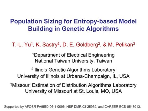 Population Sizing For Entropy Based Model Buliding In Genetic