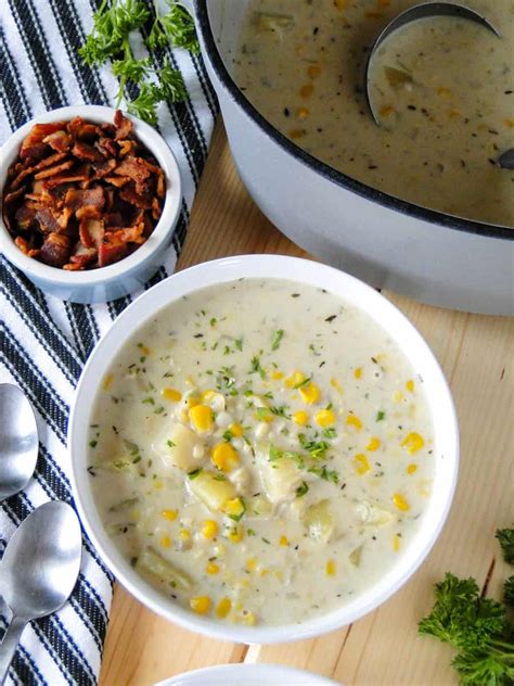 Creamy Corn Chowder Recipe Heathers Homemade Kitchen