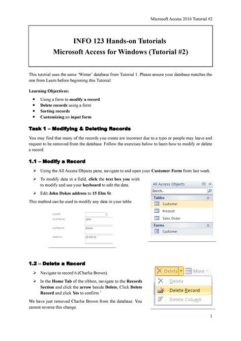 Access Tutorial INFO Hands On Tutorials Microsoft Access For Windows Tutorial This