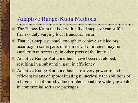 Ppt Ch 83 The Runge Kutta Method Powerpoint Presentation Free Download Id6312020