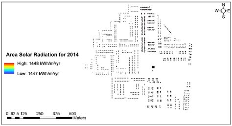 Annual Solar Radiation Calculated For 2014 Analysis In Arcgis