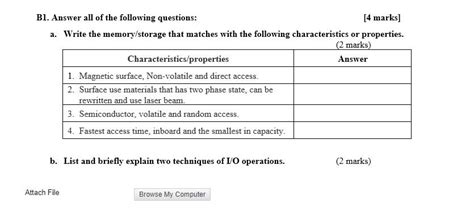 Solved B1 Answer All Of The Following Questions 4 Marks