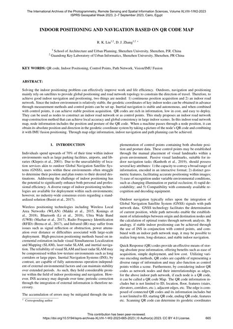 PDF INDOOR POSITIONING AND NAVIGATION BASED ON QR CODE MAP
