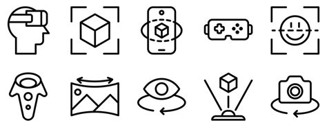 Augmented Reality Line Style Icon Collection 34946285 Vector Art At Vecteezy