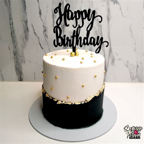 Black White And Gold Birthday Cake Midrand And Johannesburg Sugarplum