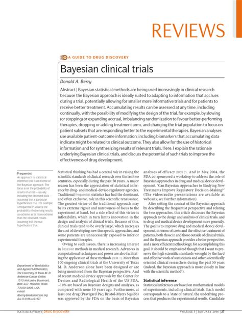 Bayesian Clinical Trials Pdf P Value Statistics