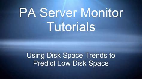 Using Disk Space Trends To Predict Low Disk Space Youtube