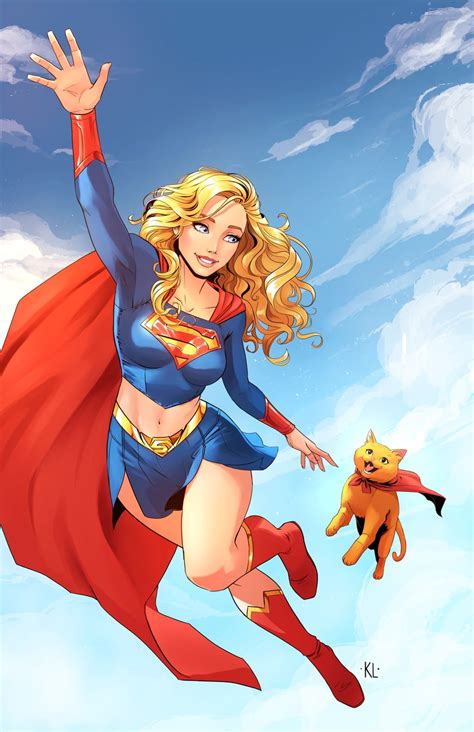 Supergirl And Streaky The Supercat Dc Comics And 1 More Drawn By Kath