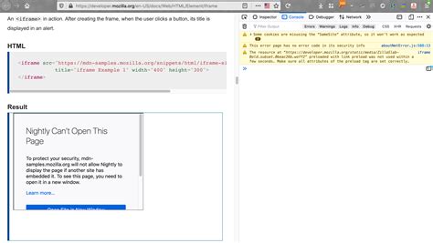 Issue With The Inline Frame Element · Issue 779 · Mdncontent