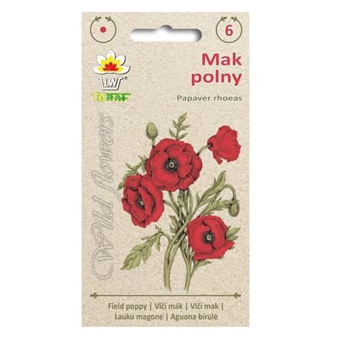 Mak Polny Czerwony Nasiona Kwiatów Wild Flowers 1g Toraf Sklep